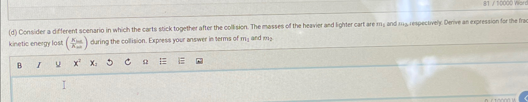 Solved (d) ﻿Consider a different scenario in which the carts | Chegg.com