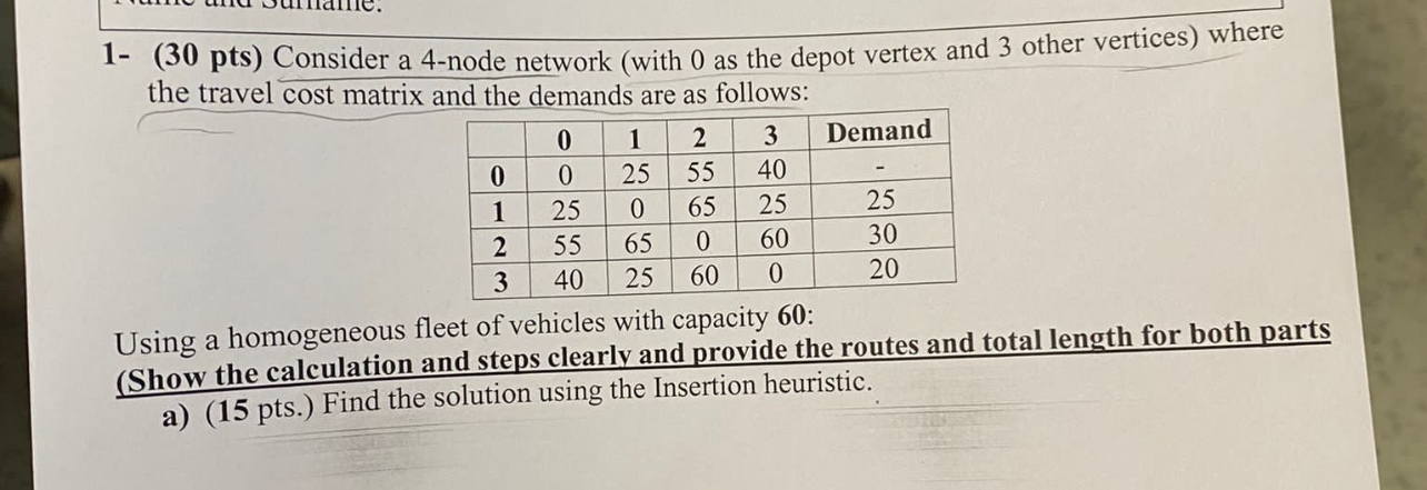 Solved 1- (30 ﻿pts) ﻿Consider a 4-node network (with 0 ﻿as | Chegg.com