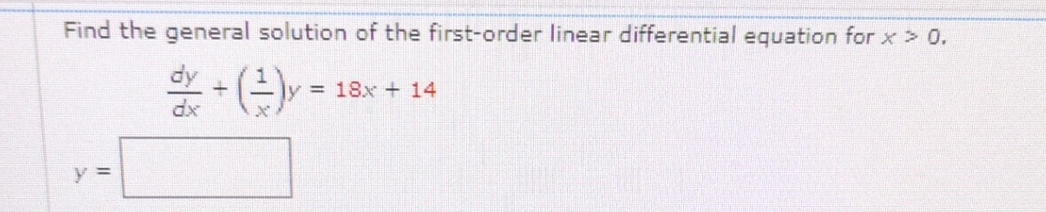 Solved Find the general solution of the first-order linear | Chegg.com