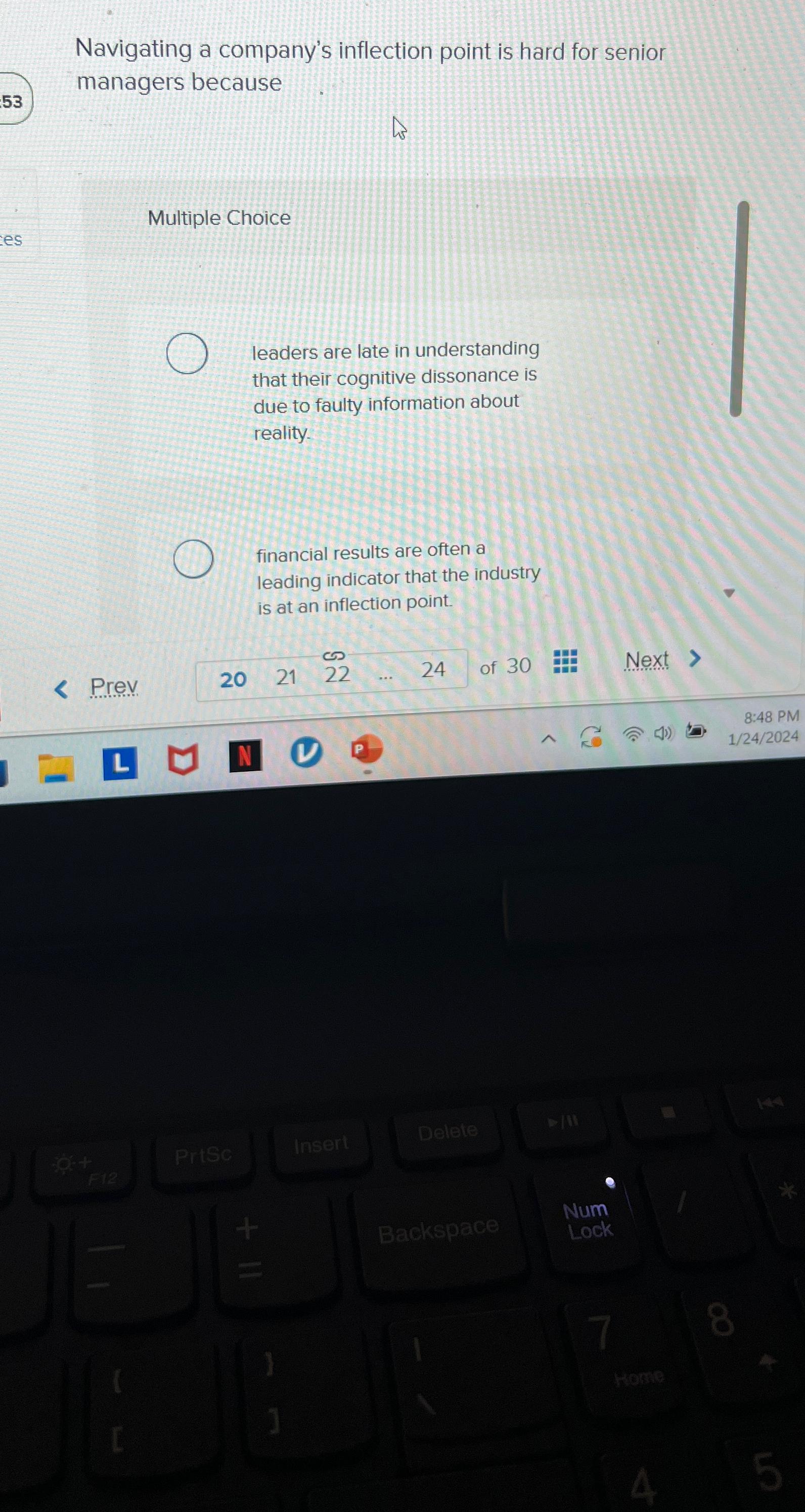 Solved Navigating a company's inflection point is hard for | Chegg.com
