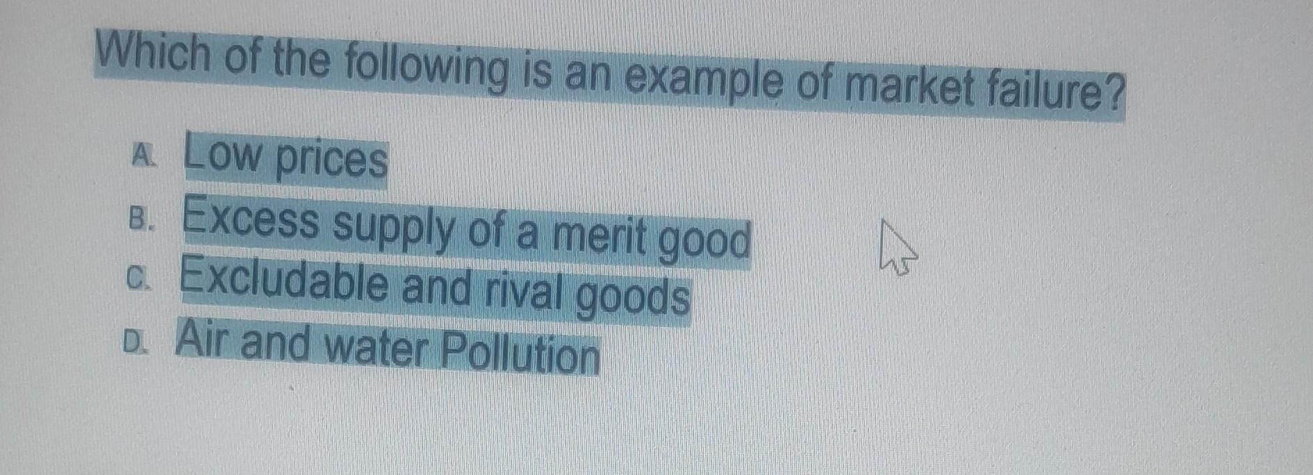 Solved Which of the following is an example of market | Chegg.com