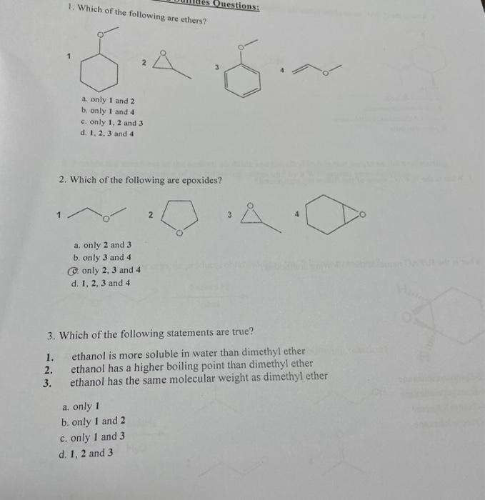 Solved a. only 1 and 2 b. only 1 and 4 c. only 1,2 and 3 d. | Chegg.com