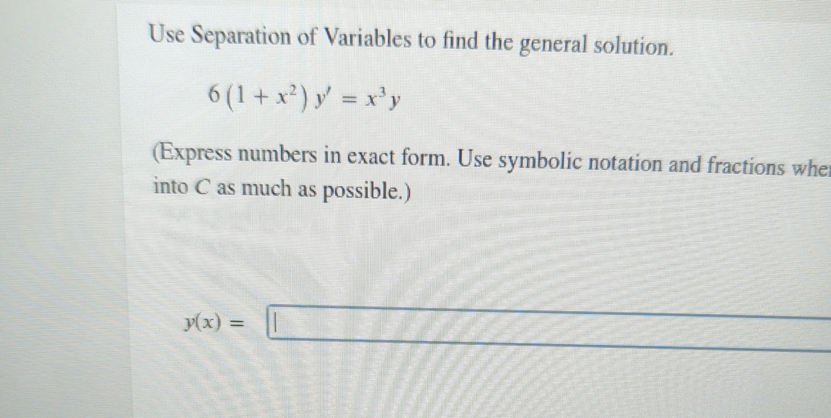 Solved Use Separation of Variables to find the general | Chegg.com