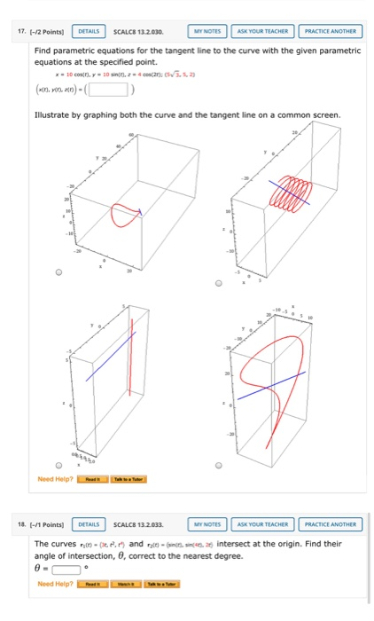 Solved 17. 1-/2 points) DETAILS SCALCB 13.2.030 MY NOTES ASK | Chegg.com Solved 17. 1-/2 points) DETAILS SCALCB 13.2.030 MY NOTES ASK | Chegg.com