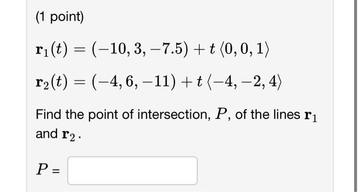 Solved (1 point) | Chegg.com