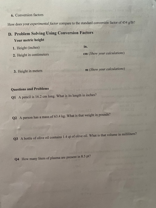 Solved C. Equalities and Conversion Factors C.1 | Chegg.com Solved C. Equalities and Conversion Factors C.1 | Chegg.com