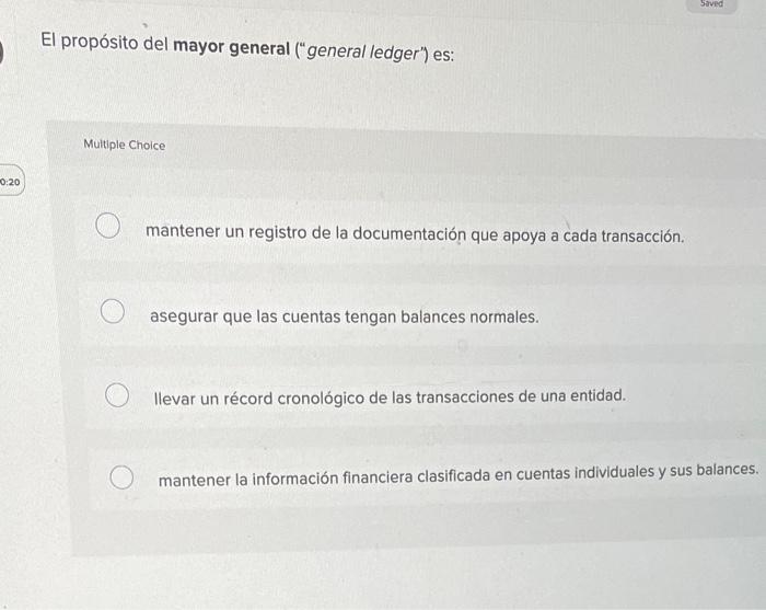 Solved The purpose of the general ledger is: multiple | Chegg.com