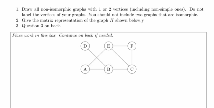 Solved 1. Draw all non-isomorphic graphs with 1 or 2 | Chegg.com