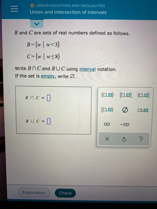 Solved III O LINEAR EQUATIONS AND INEQUALITIES Union and | Chegg.com