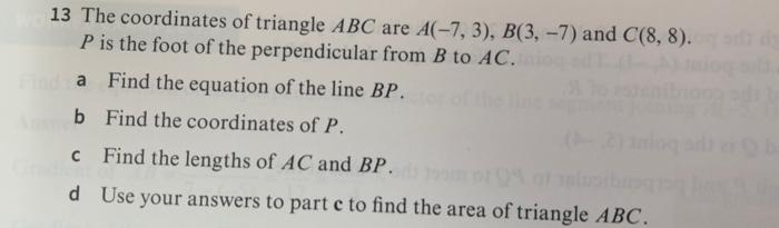 Solved 13 The coordinates of triangle ABC are | Chegg.com
