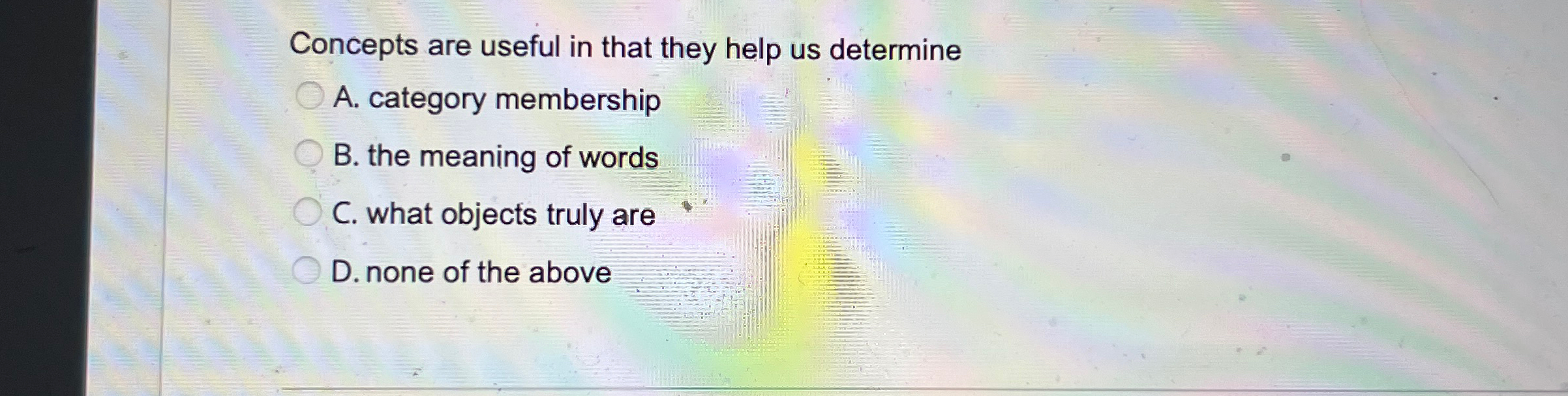 Solved Concepts are useful in that they help us determineA. | Chegg.com