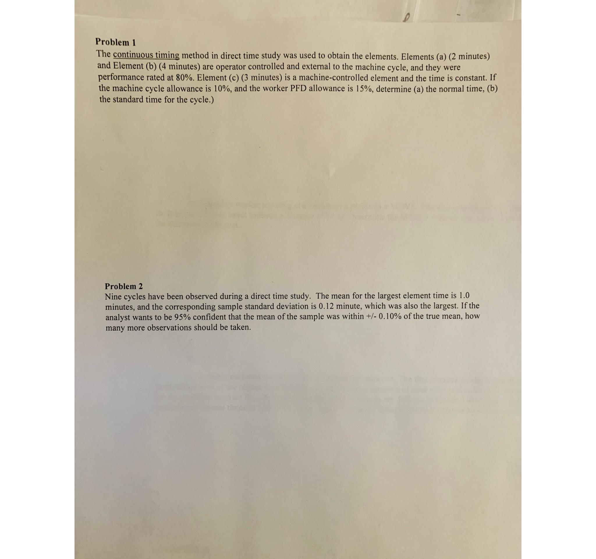 Solved Problem 1The continuous timing method in direct time | Chegg.com