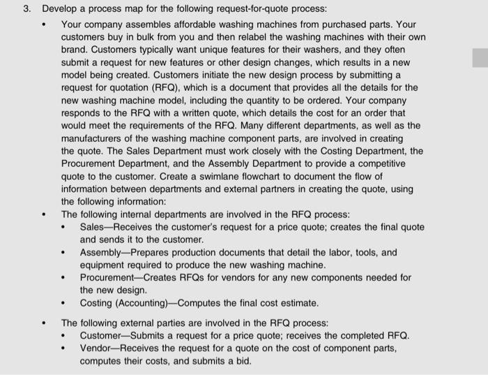 Solved . 3. Develop a process map for the following | Chegg.com