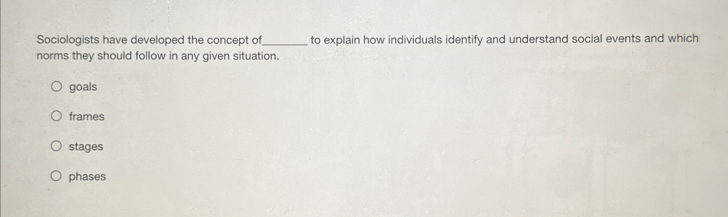 Solved Sociologists have developed the concept o to explain | Chegg.com