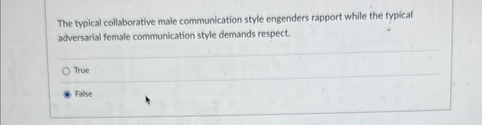 Solved The typical collaborative male communication style | Chegg.com