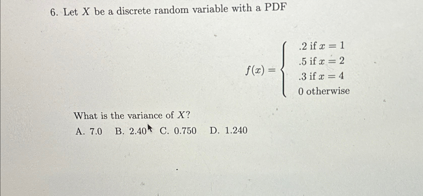 Let x ﻿be a discrete random variable with a | Chegg.com
