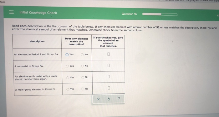 Solved Initial Knowledge Check Question 16 Read each | Chegg.com