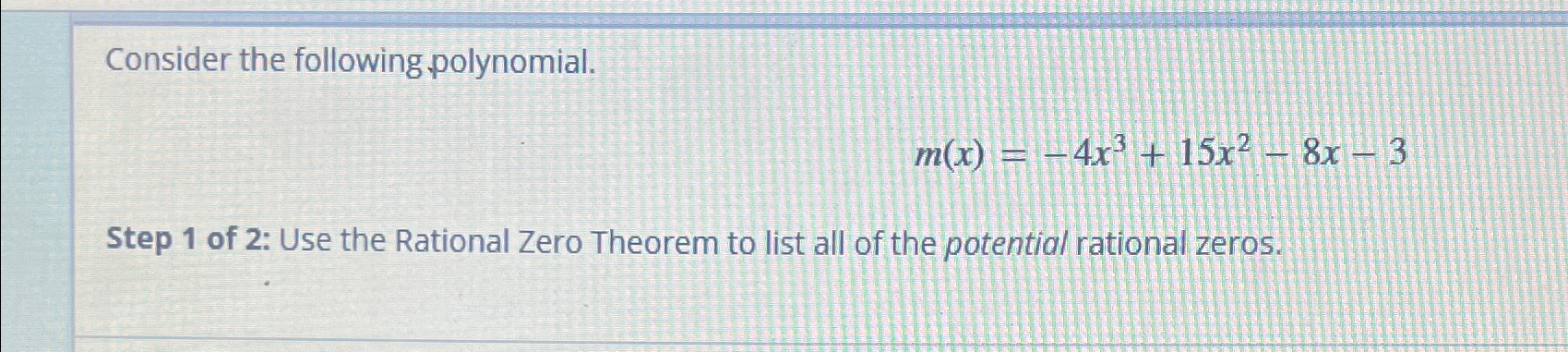 Solved Consider the following, | Chegg.com
