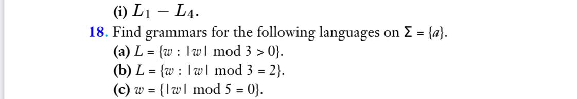 Solved 18. ﻿Find grammars for the following languages on | Chegg.com