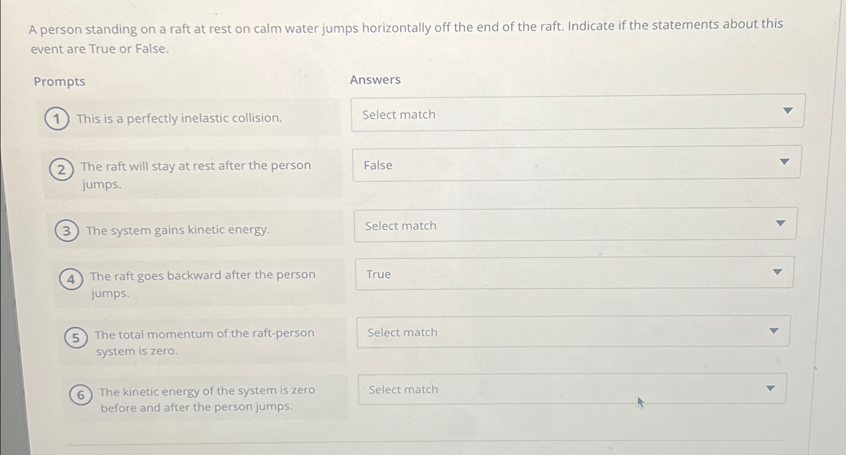 Solved A person standing on a raft at rest on calm water | Chegg.com