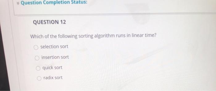 Solved Question Completion Status: QUESTION 12 Which of the | Chegg.com