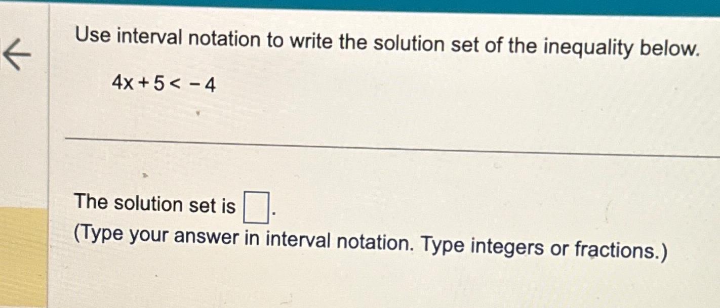 Solved Use interval notation to write the solution set of | Chegg.com