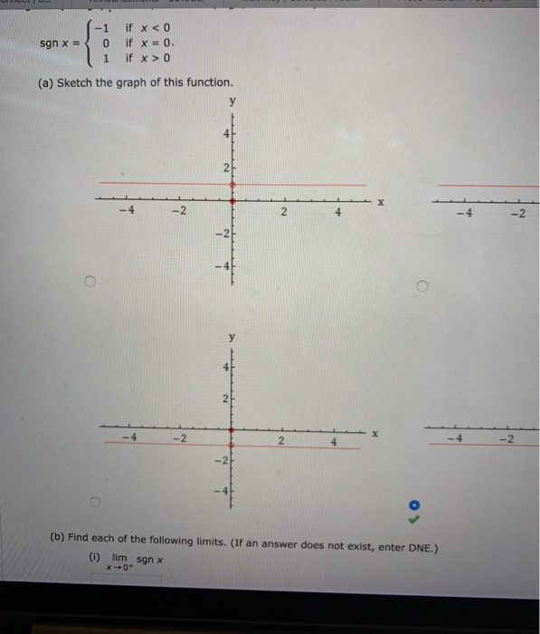 Solved sgn x = -1 0 1 if x 0 (a) Sketch | Chegg.com