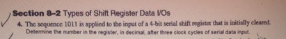 Solved Section 8-2 ﻿Types of Shift Register Data VOs4. ﻿The | Chegg.com