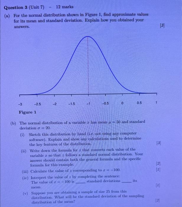 Solved Question 3 (Unit 7) - 12 marks (a) For the normal | Chegg.com Solved Question 3 (Unit 7) - 12 marks (a) For the normal | Chegg.com
