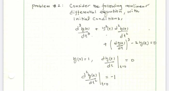 Solved problem #2: Consider the following nonlinear | Chegg.com