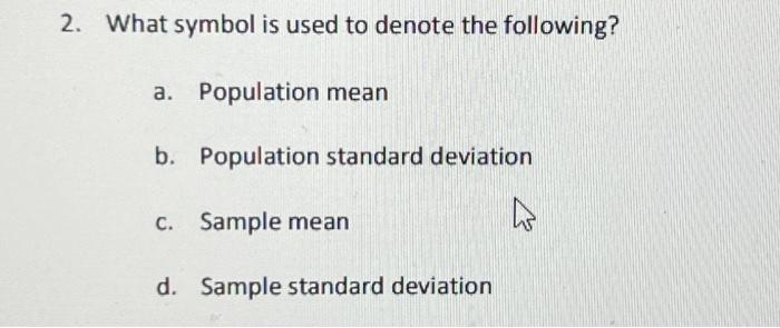 Solved What symbol is used to denote the following? a. | Chegg.com