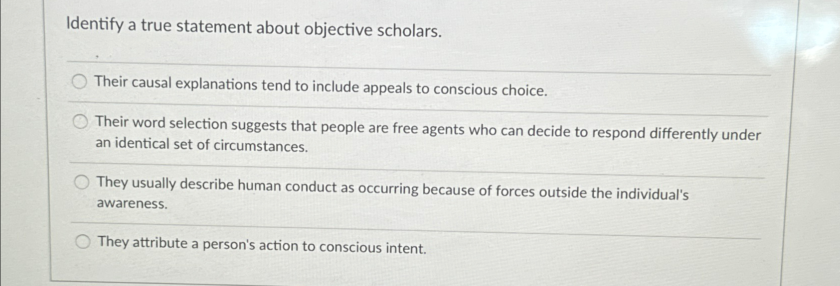 Solved Identify a true statement about objective | Chegg.com