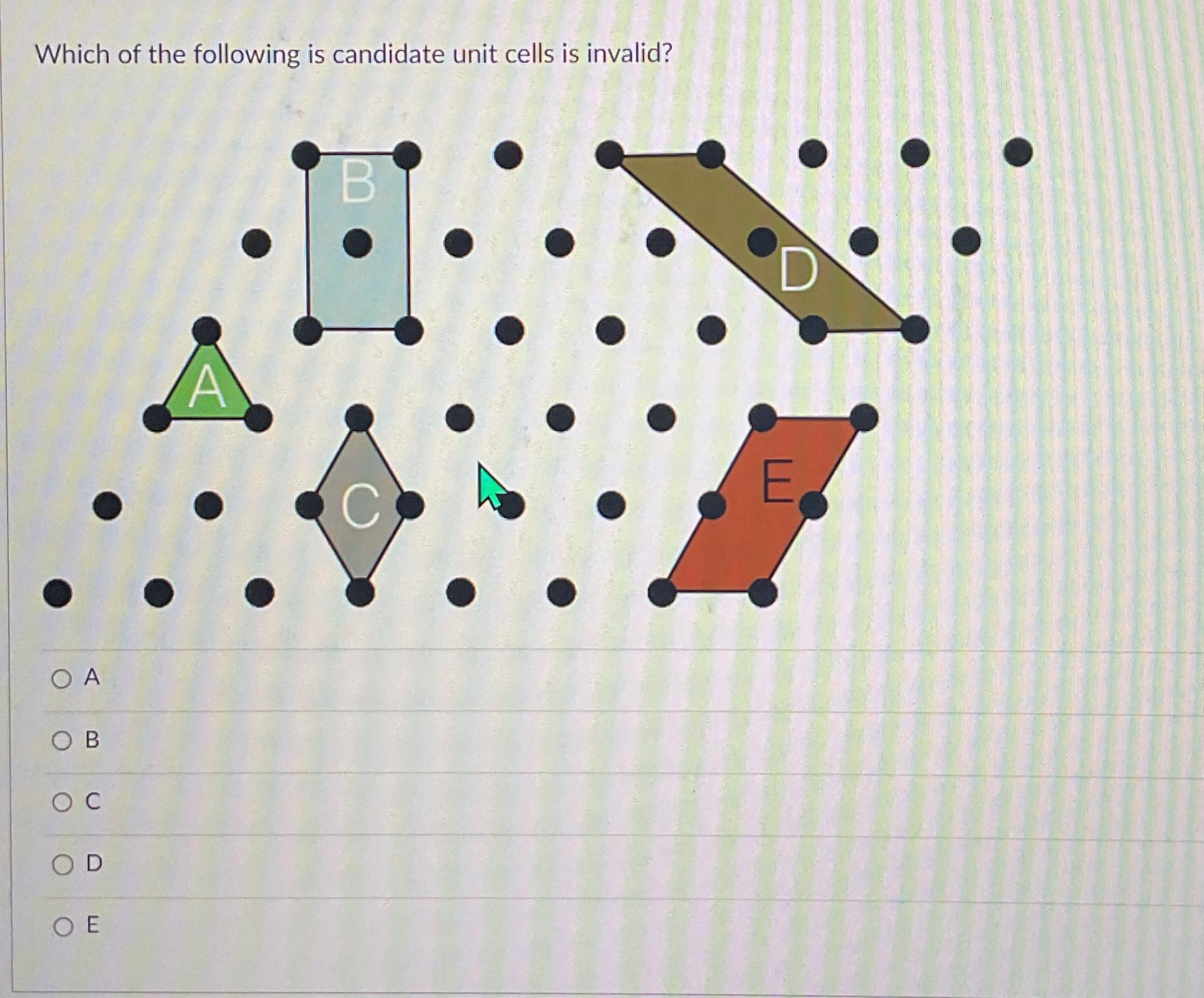 Solved Which of the following is candidate unit cells is | Chegg.com