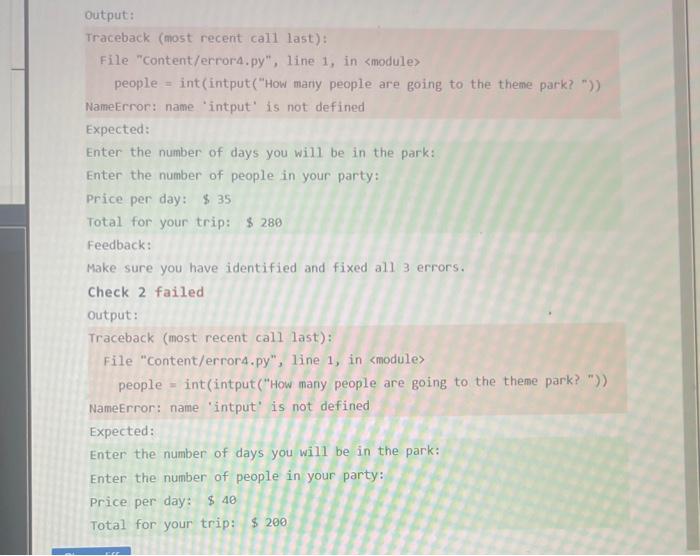 Solved 1. people = int(intput("How many people are going to | Chegg.com