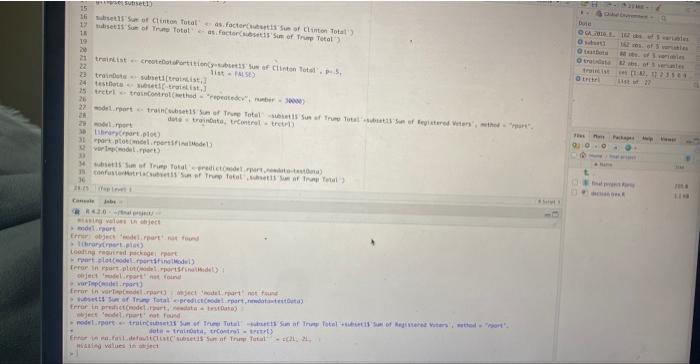 how can i fix the model.rpart | Chegg.com
