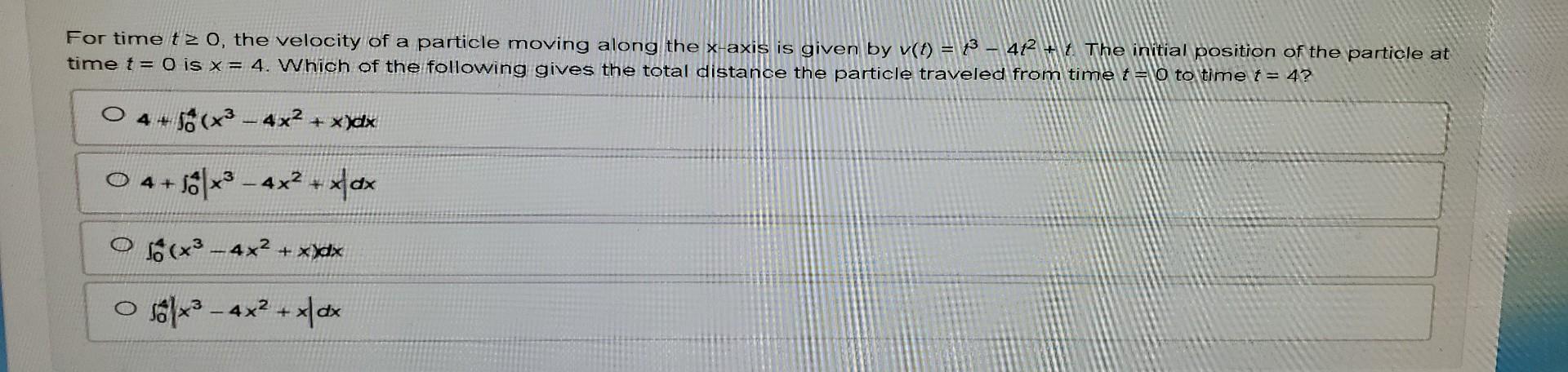 Solved For time t≥0, the velocity of a particle moving along | Chegg.com