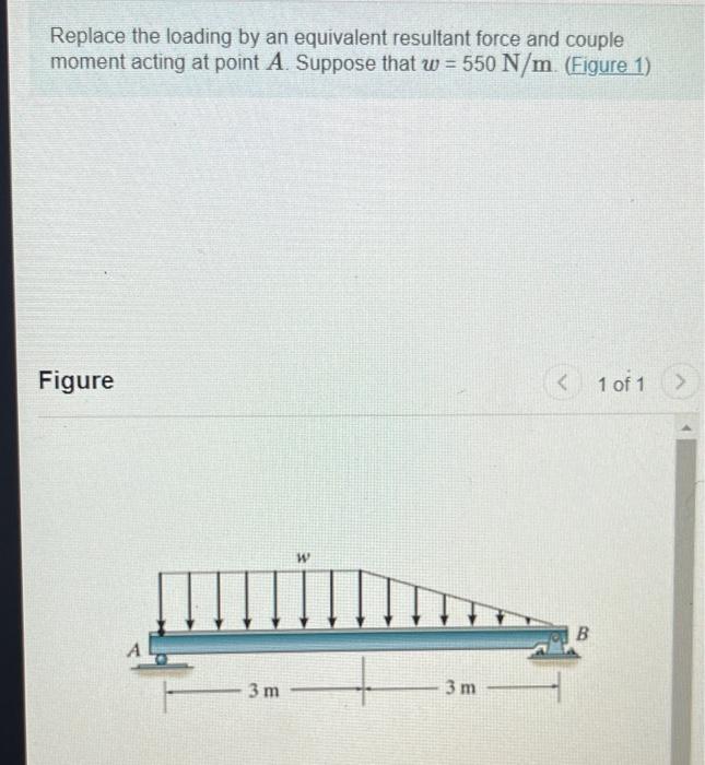 Solved Replace the loading by an equivalent resultant force | Chegg.com