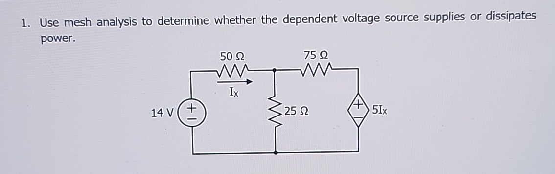 Solved Use mesh analysis to determine whether the dependent | Chegg.com