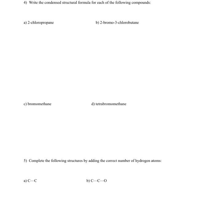 Solved Alkanes Name 1) Draw the expanded structural formula | Chegg.com