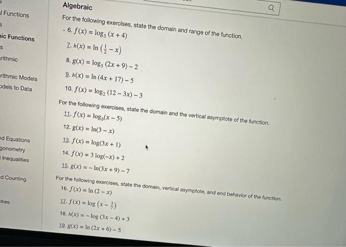 Solved For the following exercises, evaluate the exponential | Chegg.com