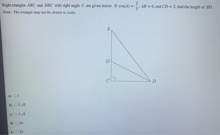 Solved IN Right triangles ABC and DBC with right angle C are | Chegg.com