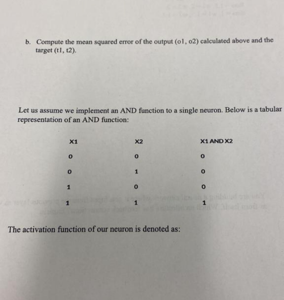 Solved b. ﻿Compute the mean squared error of the output | Chegg.com