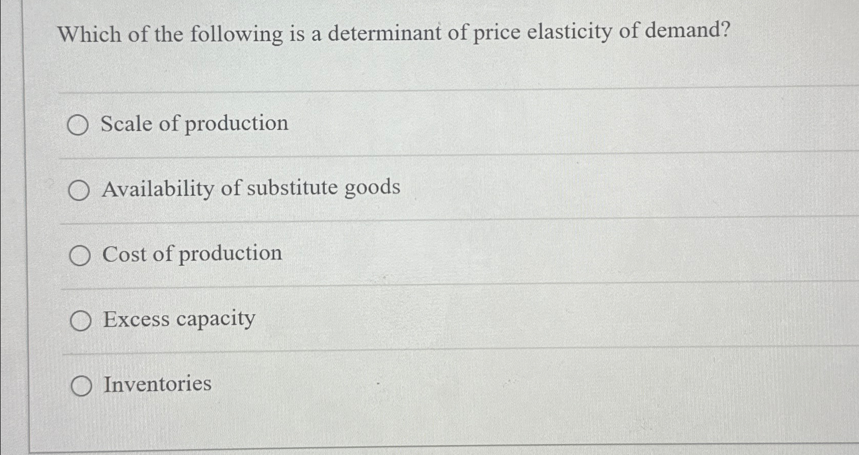 Solved Which of the following is a determinant of price | Chegg.com