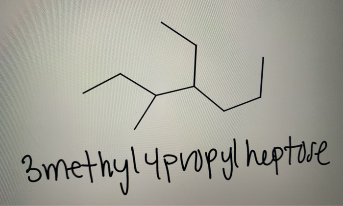 Solved i keep getting the answer 3 methyl 4 ethyl heptane im | Chegg.com