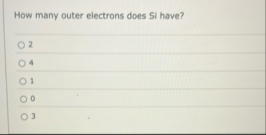 Solved How many outer electrons does SI have?21103 | Chegg.com