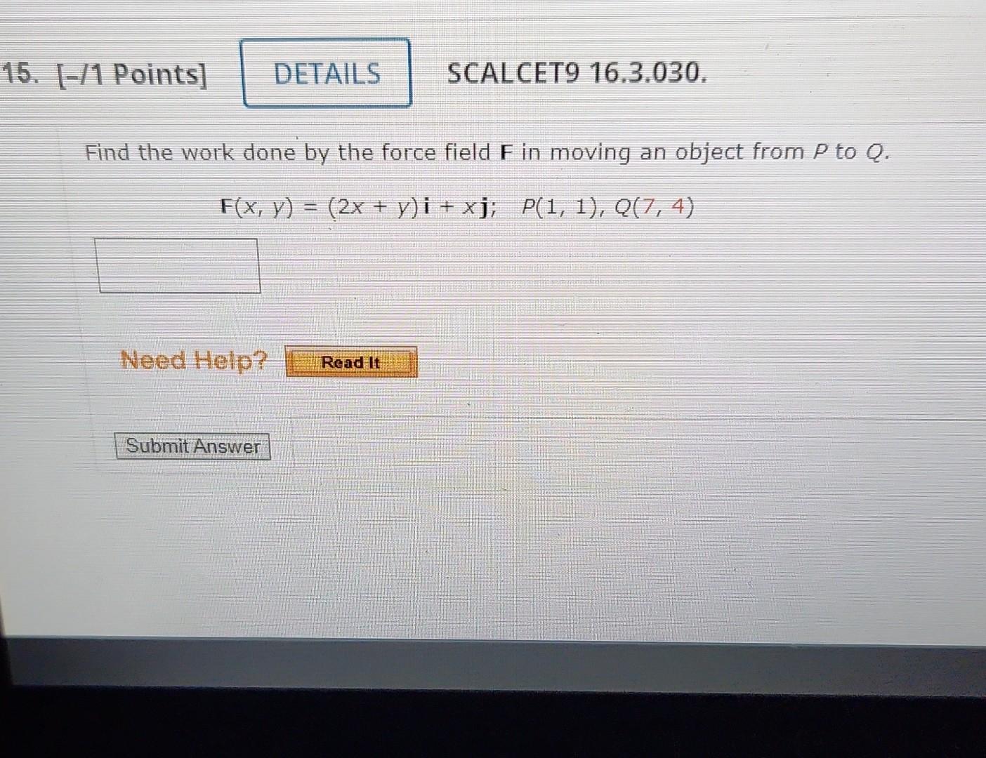 Solved Find the work done by the force field F in moving an | Chegg.com