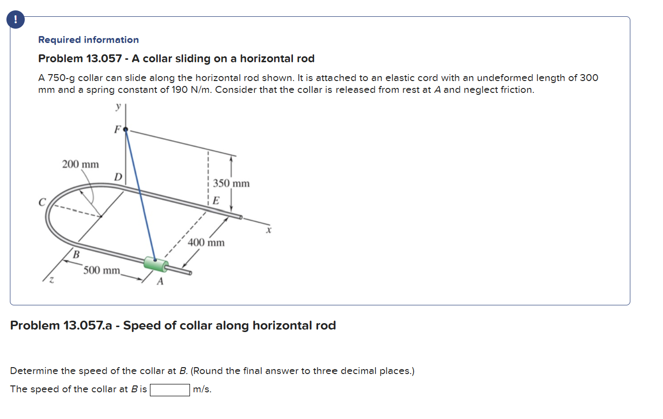 Solved ! ﻿Required information Problem 13.057-A collar | Chegg.com