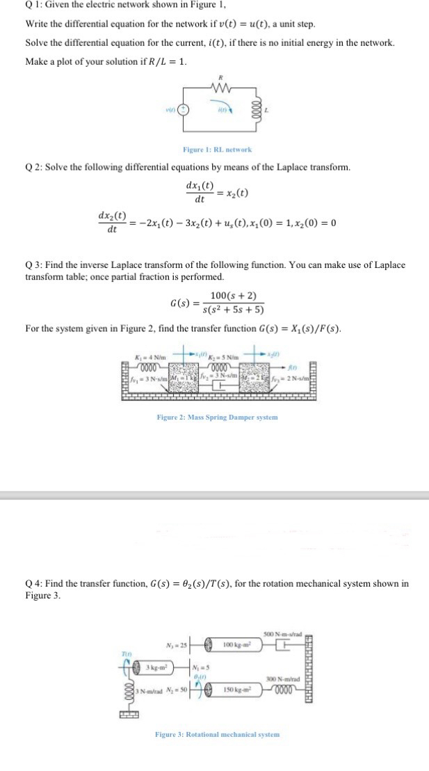 Solved Q 1: Given the electric network shown in Figure | Chegg.com