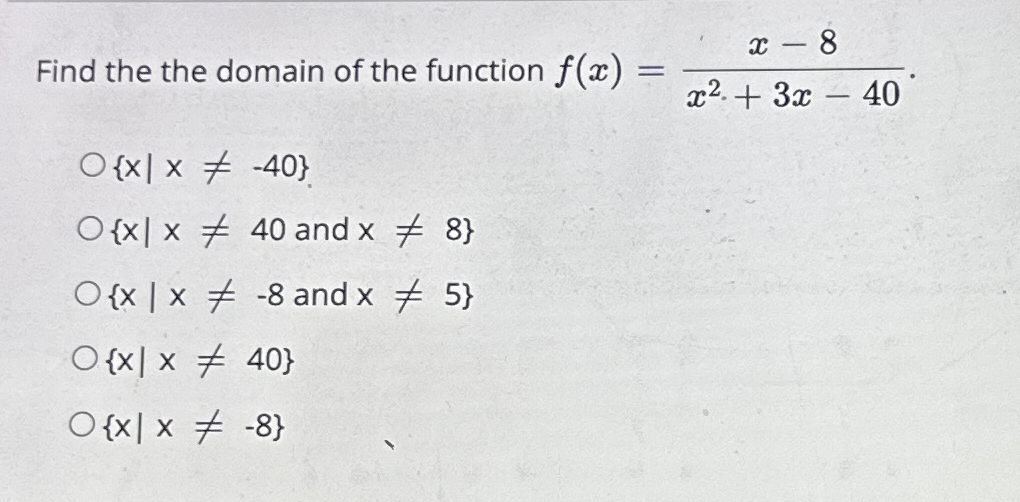 Solved Find the the domain of the function | Chegg.com