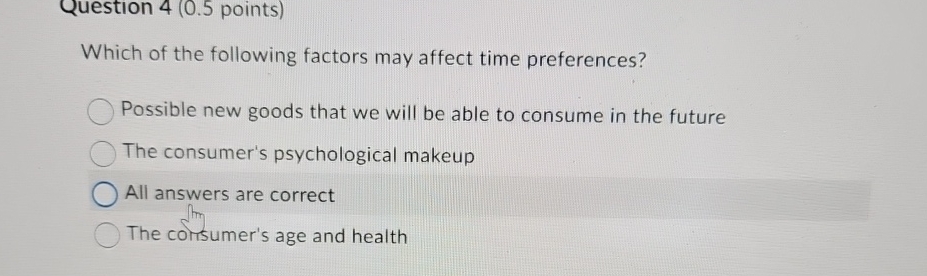 Solved Question 4 (0.5 ﻿points)Which of the following | Chegg.com